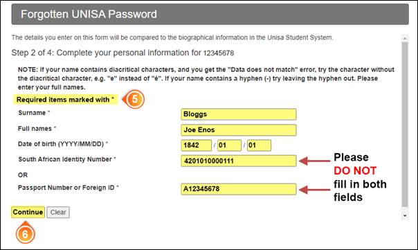 Procedure to reset your myUnisa password Procedure to reset your myUnisa password