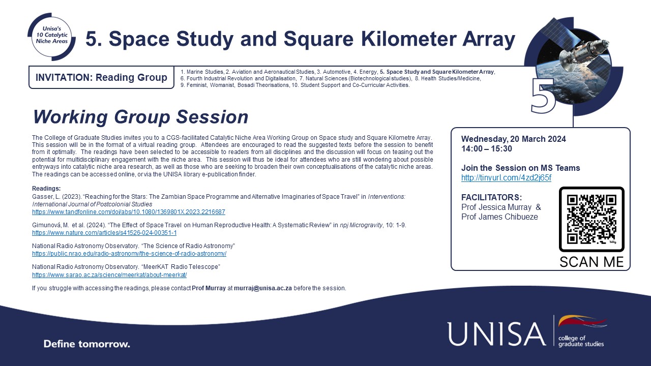 Catalytic niche area working group on space study and the Square ...