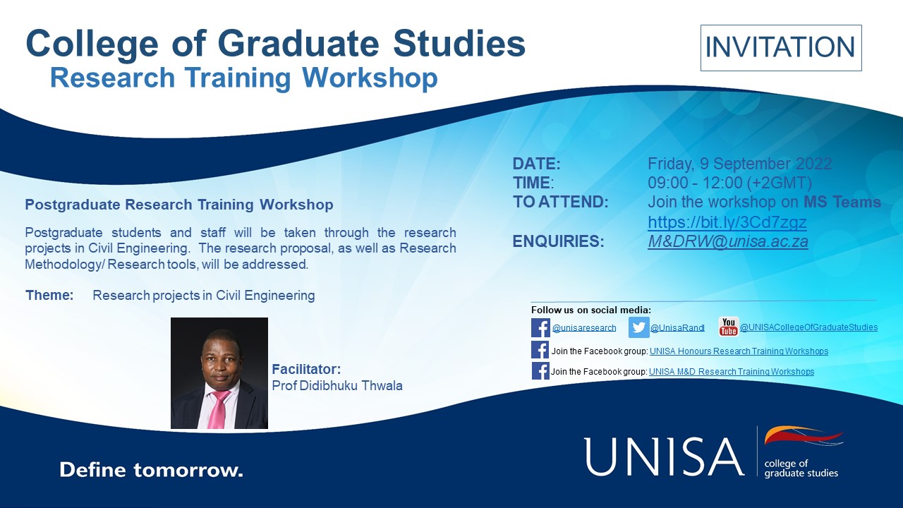 Postgraduate research training workshop: 'Research projects in Civil ...